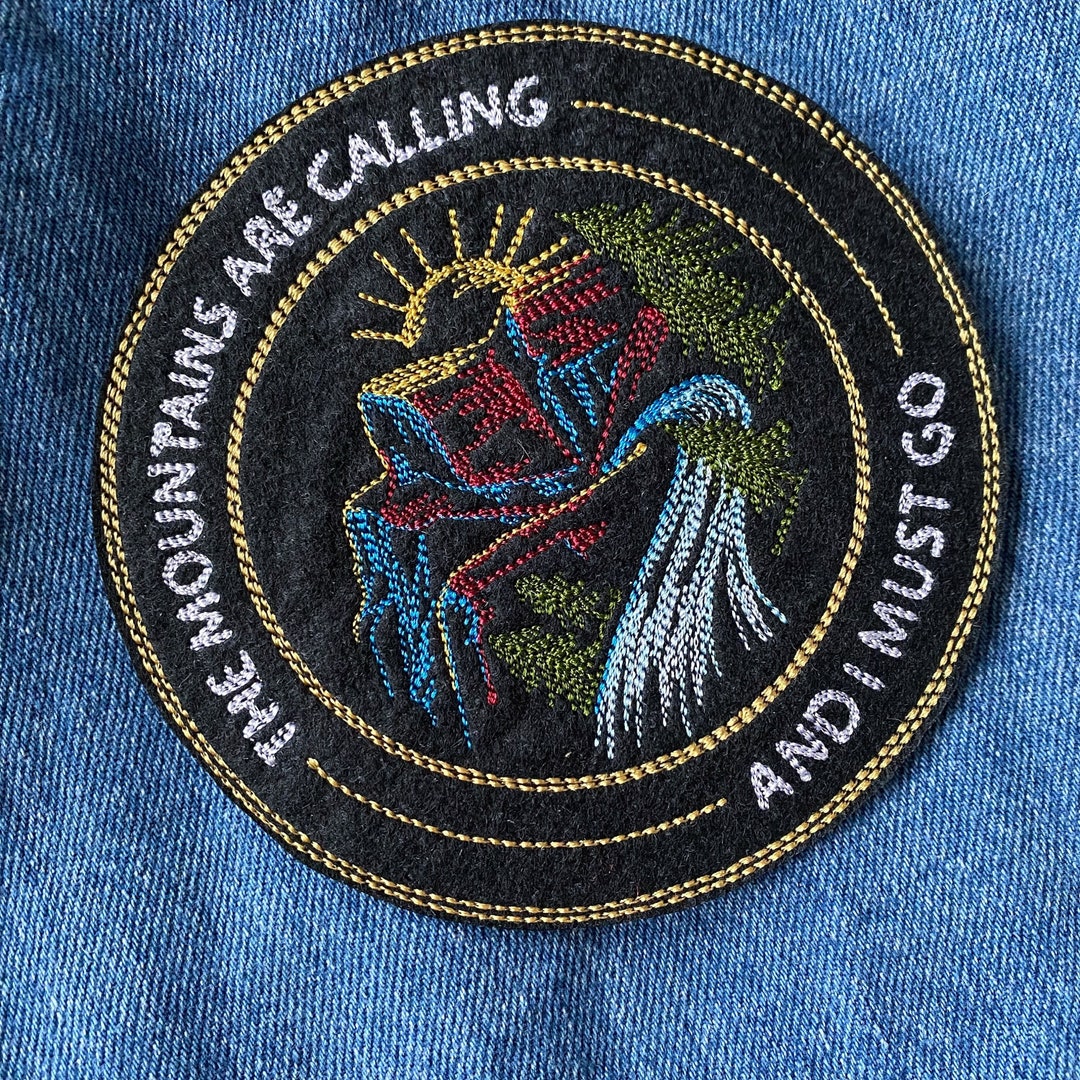 Embroidered Mountains Iron on Patch, Hiking Love Clothes Decor - Etsy