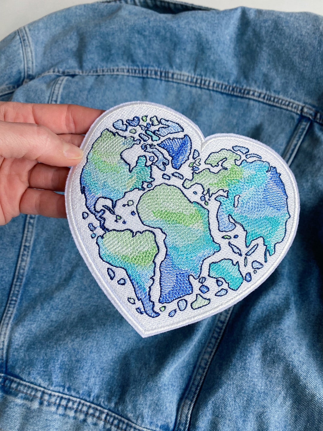 Earth Iron on Globe Patch Space Patch Planet Embroidered Map Sew on ...