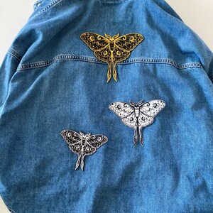 Embroidered Moth Butterfly Patch, Luna Moth Iron on Badge for Jacket ...