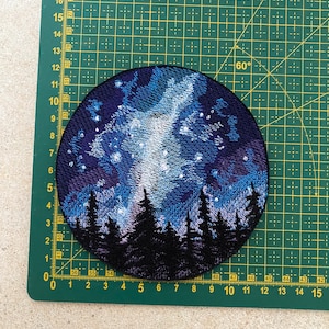 Starry Night Sky Iron on Patch: Galaxy Tree Badge - Etsy