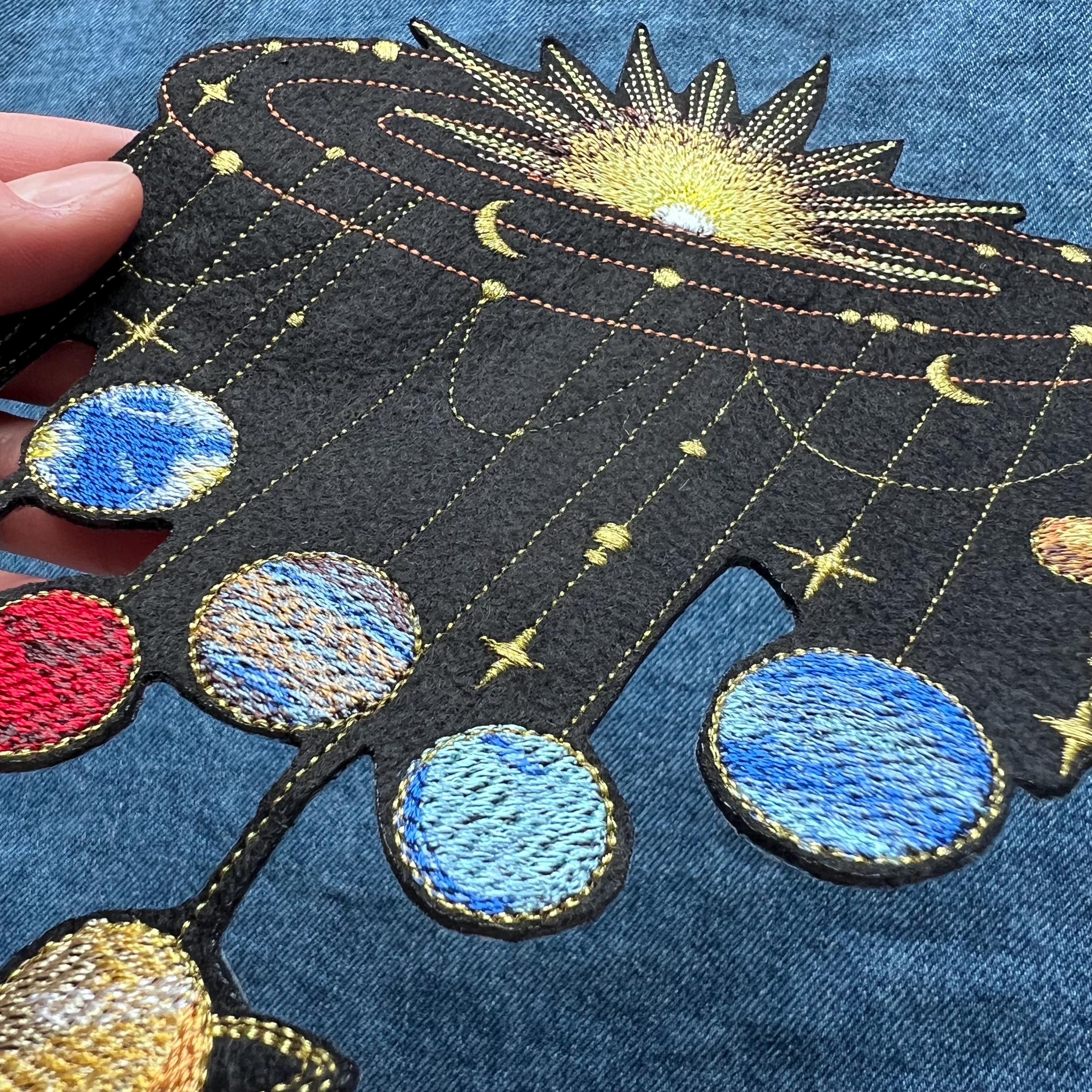Solar System Embroidered Iron on Patch, Space & Planet Appliqué for ...
