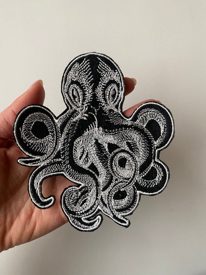 Octopus Iron on Patch Kraken Patch Ocean Creature Applique - Etsy