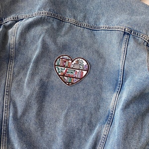 Books Iron on Patch, I Love Books Applique, Floral Book Badge, Back to ...