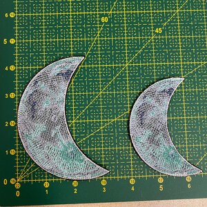 Galaxy Crescent Moon Patch, Stars, Space Badge, Blue Moon Badge, Astronomic Applique Iron on ...