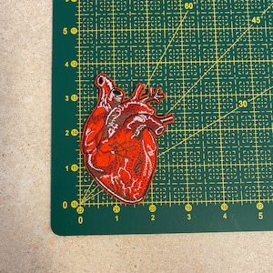 Anatomical Heart Iron on Patch, Sew on Floral Human Heart Applique, Nurse Badge Holder Patch ...