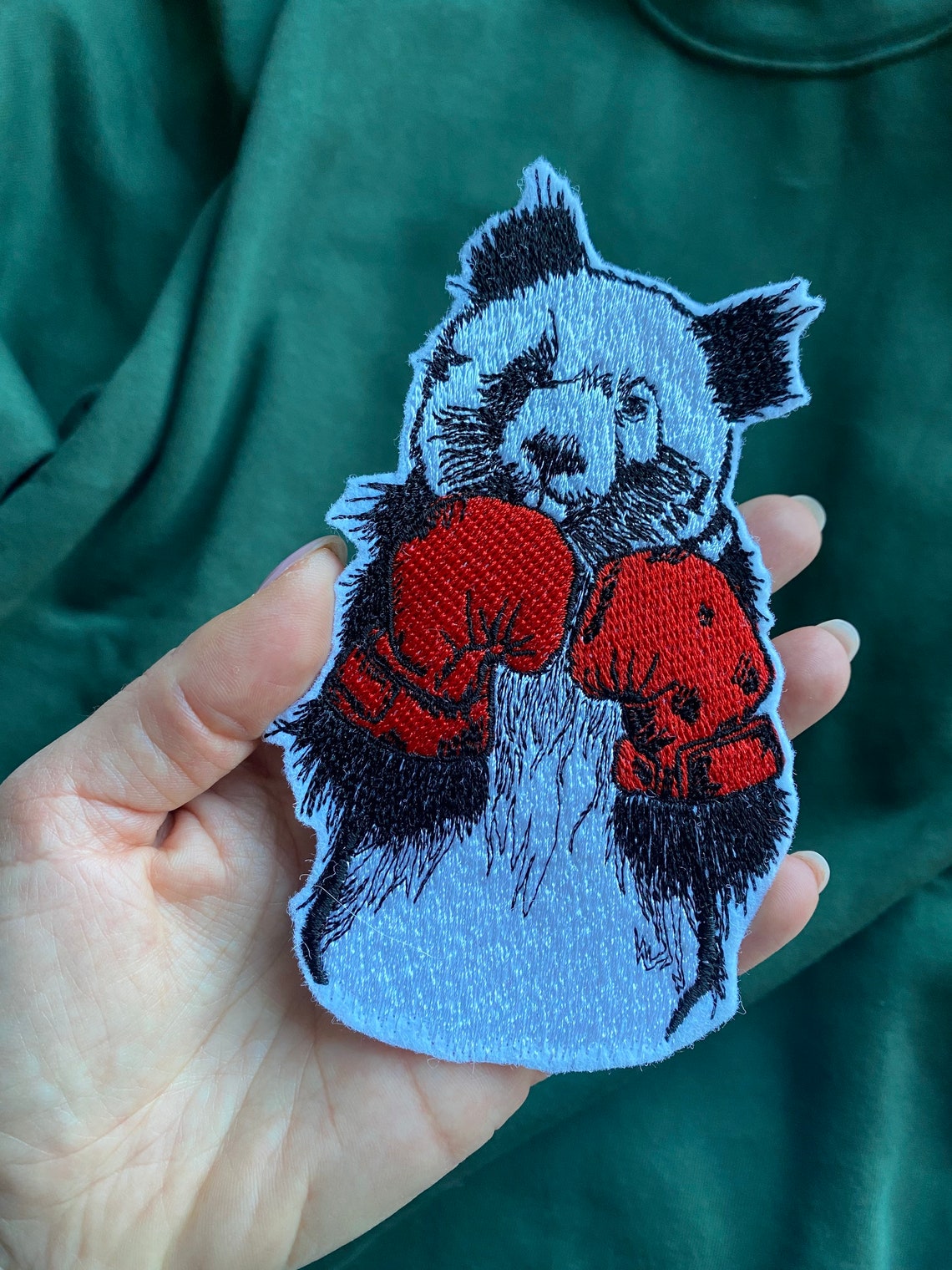 Boxing Gloves Panda Patch, Boxer Panda Iron on Badge, Kick Box Sporty ...