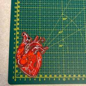 Anatomical Heart Iron on Patch, Sew on Floral Human Heart Applique, Nurse Badge Holder Patch ...