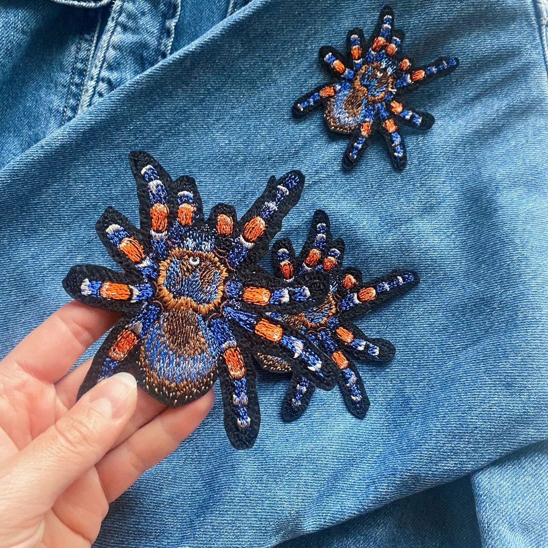 Embroidered Tarantula Spider Iron-on Patch: Brazilian Red Knee Applique ...