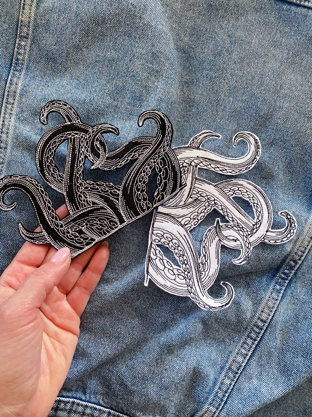Octopus Tentacle Iron on Patch: Ocean Creature Applique - Etsy