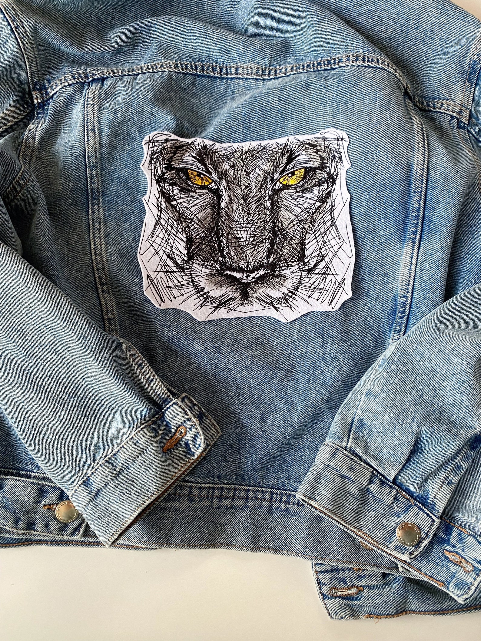Predator Sketch Patch Animal Iron on Badge Hunting Puma - Etsy