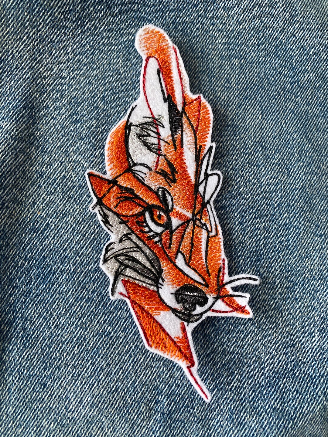 Wild Fox Patch, Woodland Fox Iron on Patch, Modern, Minimal Sew on ...