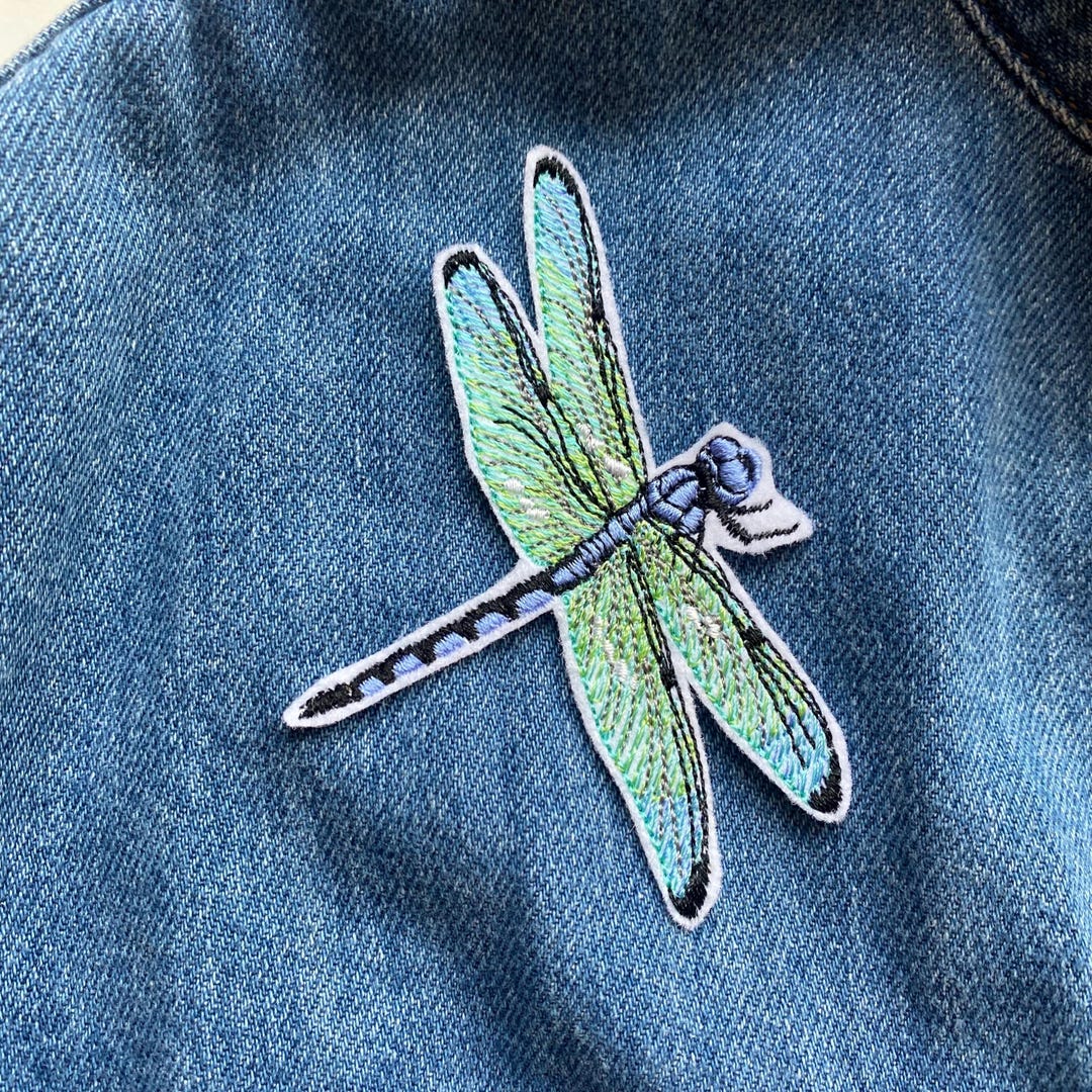 Dragonfly Embroidered Iron on Patch: Colorful Jacket Applique - Etsy