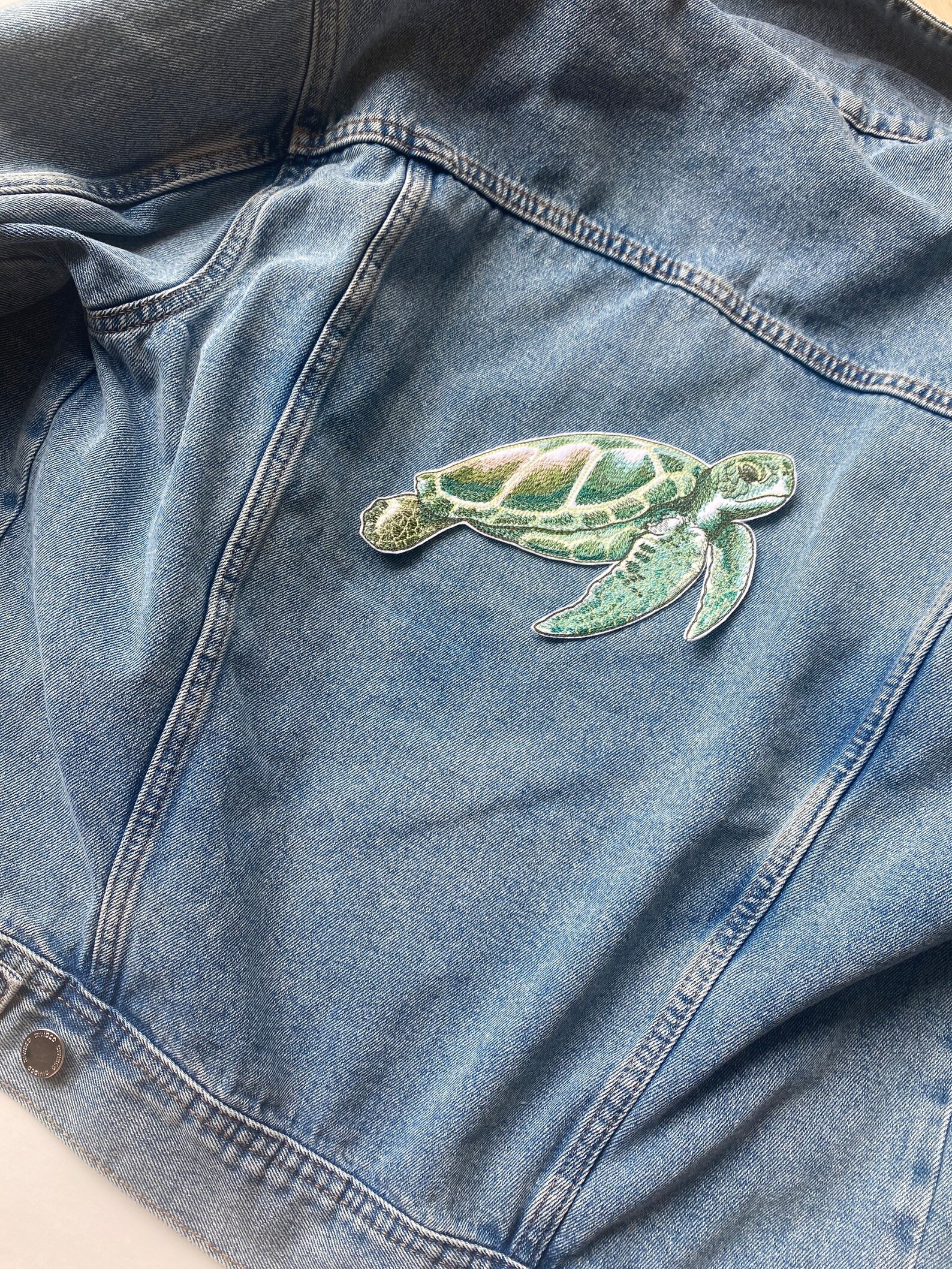 Sea Turtle Fusible Patch, Tortoise Iron on Applique, Sea, Ocean ...