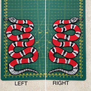 Coral Red Snake Iron on Patch, Cobra Badge, Rattlesnake Sew on Applique ...