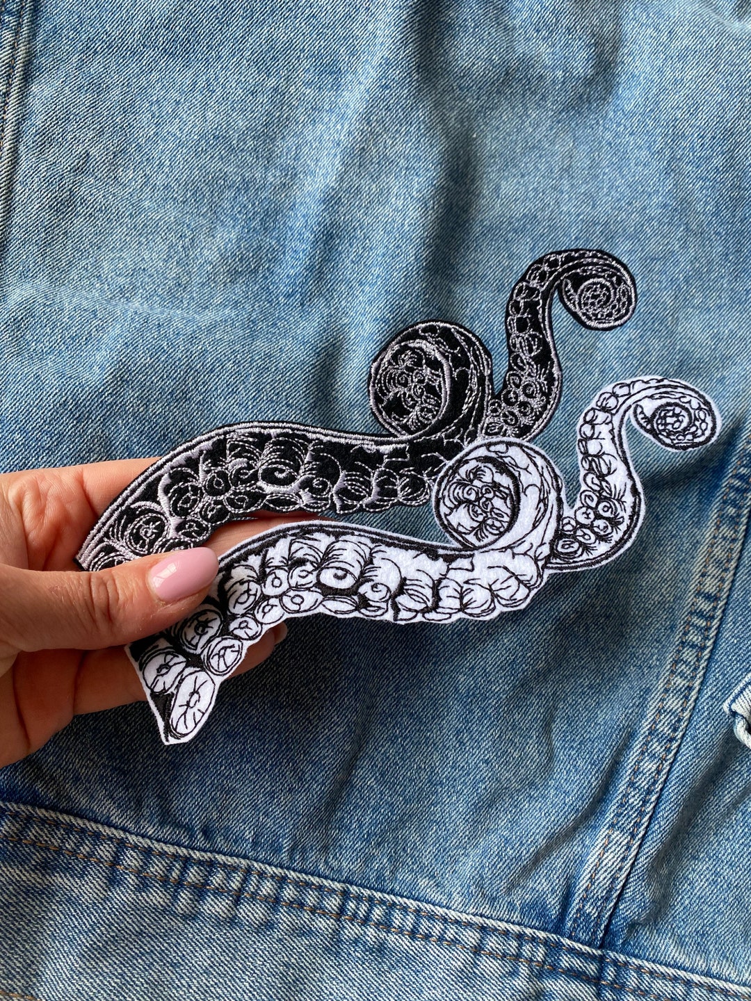 Octopus Tentacle Iron on Patch: Ocean Creature Applique - Etsy