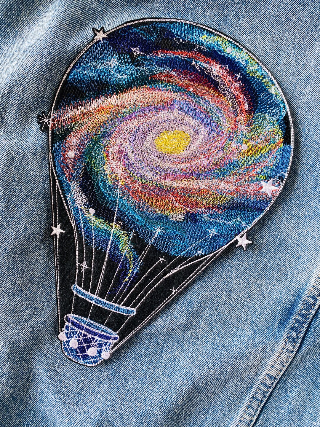 Galaxy Hot Air Balloon Patch: Cosmic Nebula Applique - Etsy