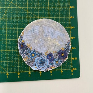 Moon Flowers Patch, Iron on Patches, Cute Crescent Moon Sew on Patch - Etsy