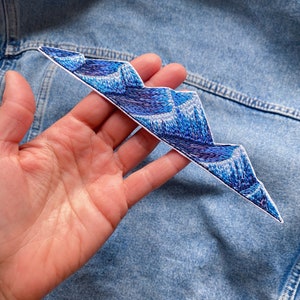 Mountains Patch, Landscape Hiking Iron on Applique, Patches for Hats ...