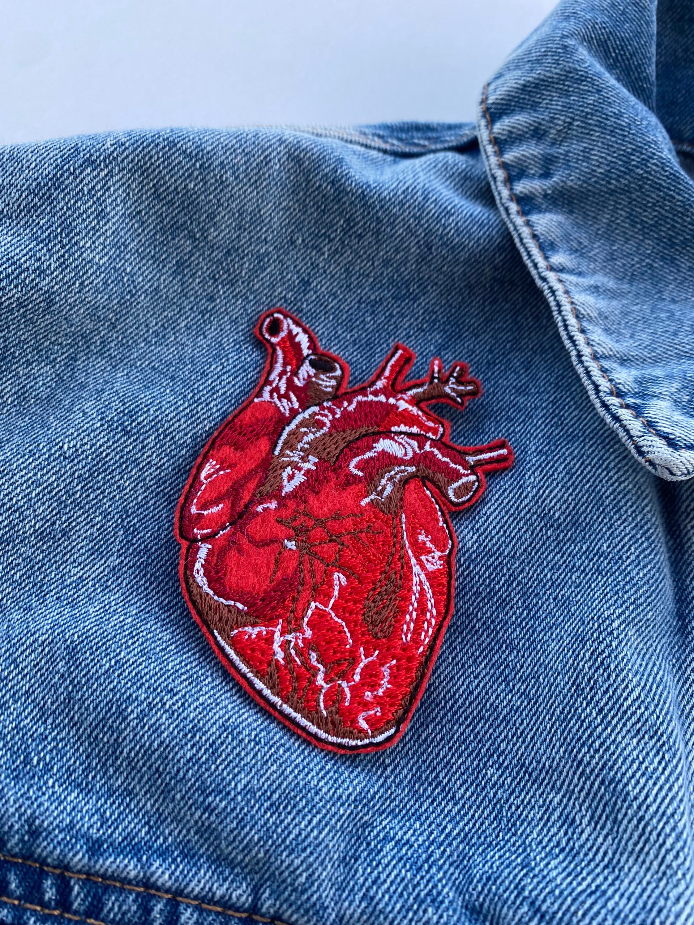 Anatomical Heart Iron on Patch, Love Embroidered Applique - Etsy