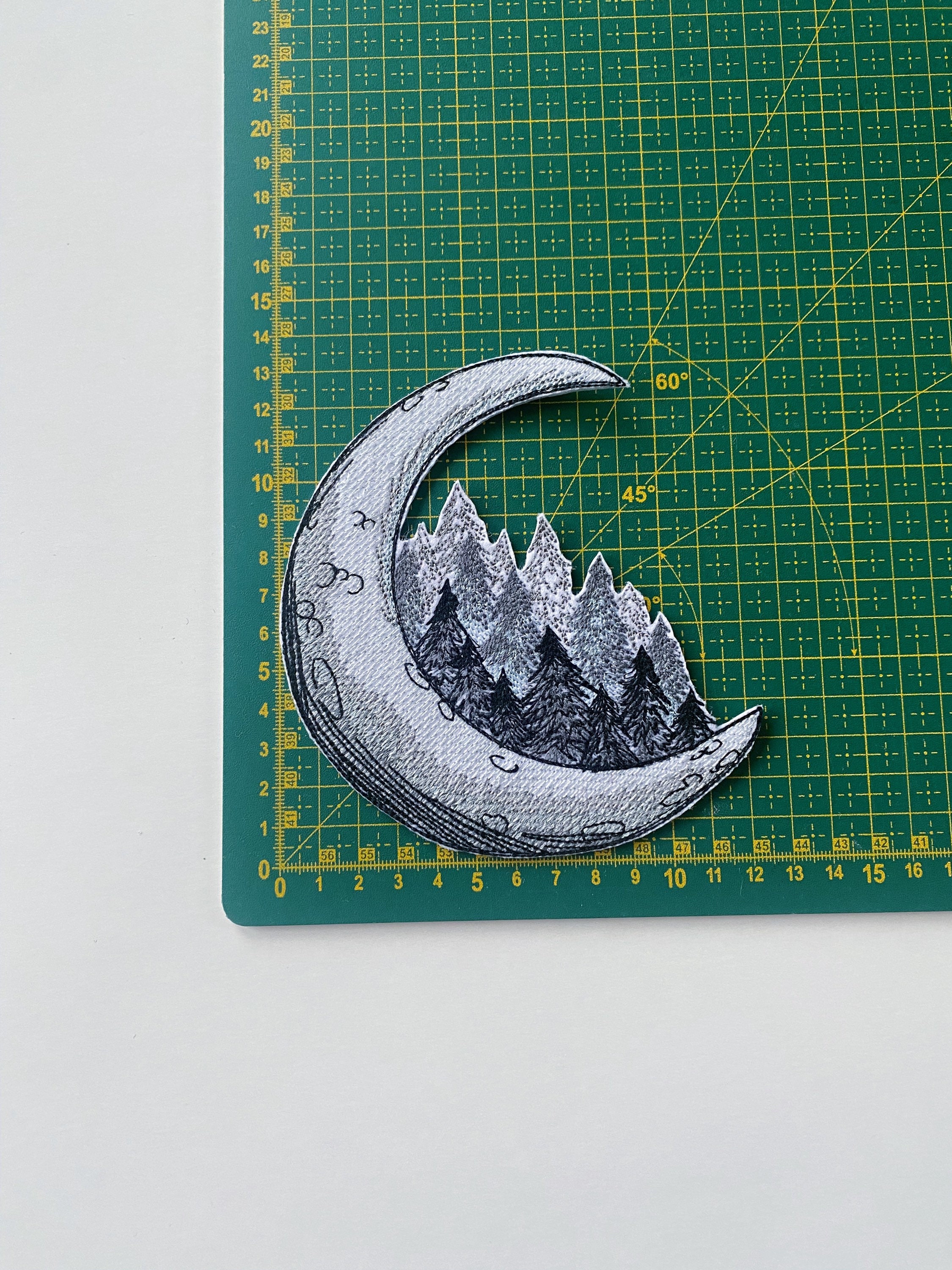 Nature Patch Crescent Moon Iron on Applique Starry Night Sky - Etsy