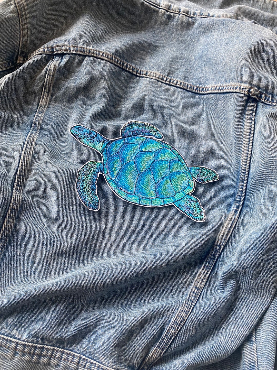 Sea Turtle Fusible Patch, Tortoise Iron on Applique, Sea, Ocean ...