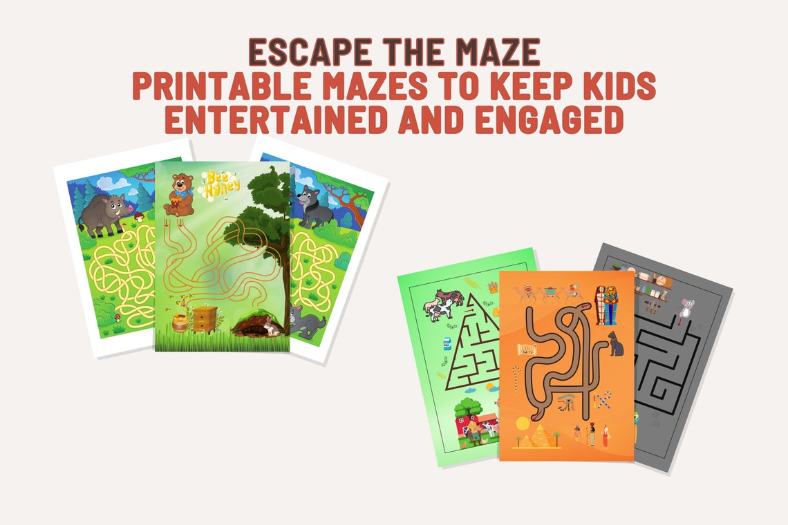 Escape the Maze With Unique Printable Mazes to Keep Kids - Etsy