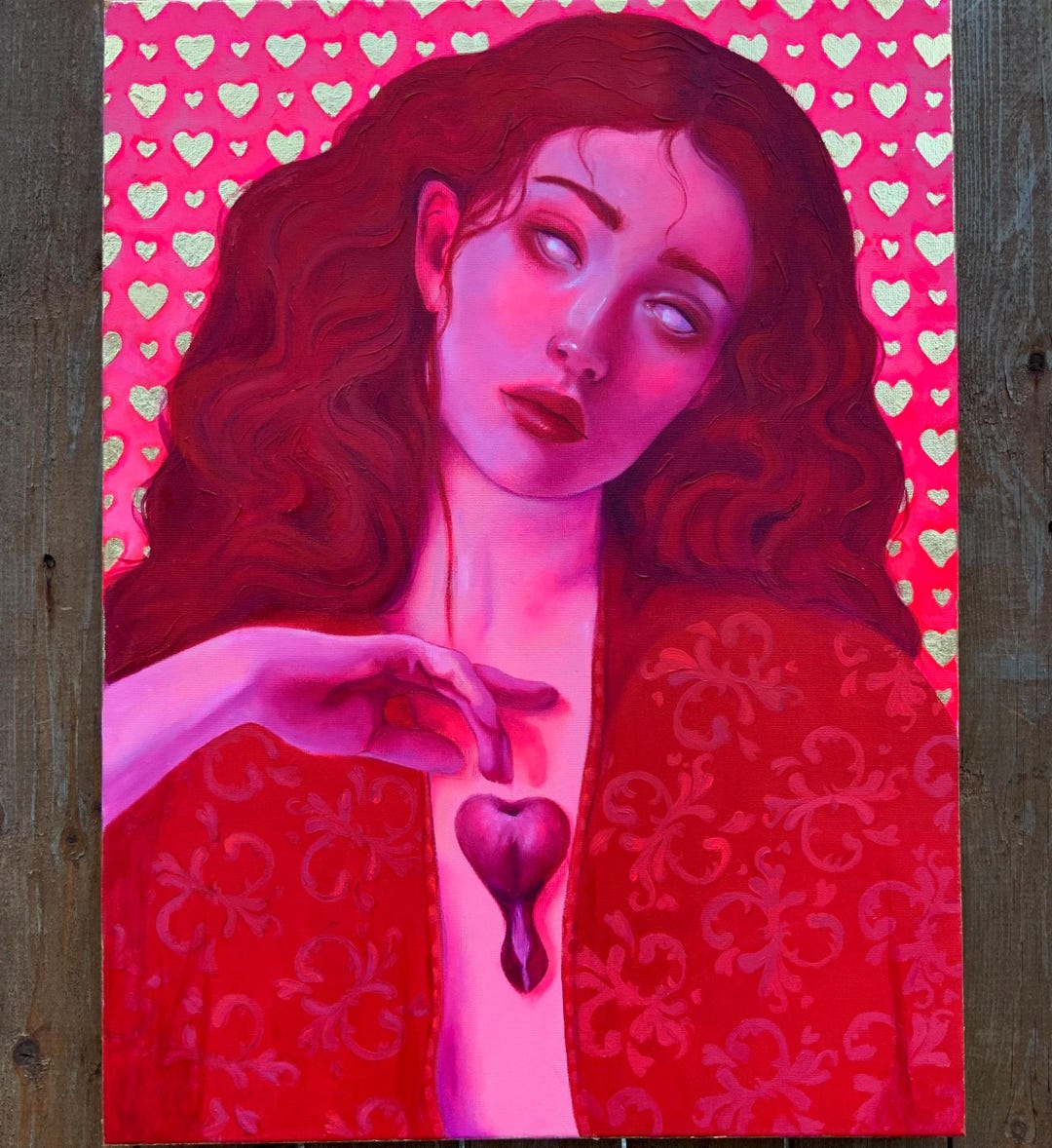 Lady Valentine and Her Bleeding Heart Original Painting 18x24, Oil ...