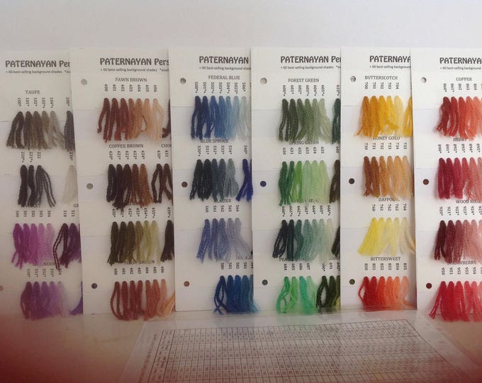 Paternayan Color Card Chart REAL YARN SAMPLES!! Persian 3ply Wool ...