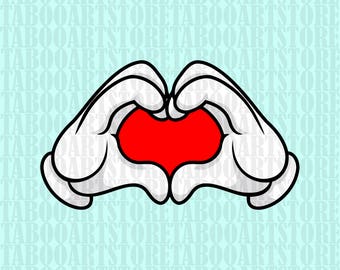Mickey heart hands | Etsy