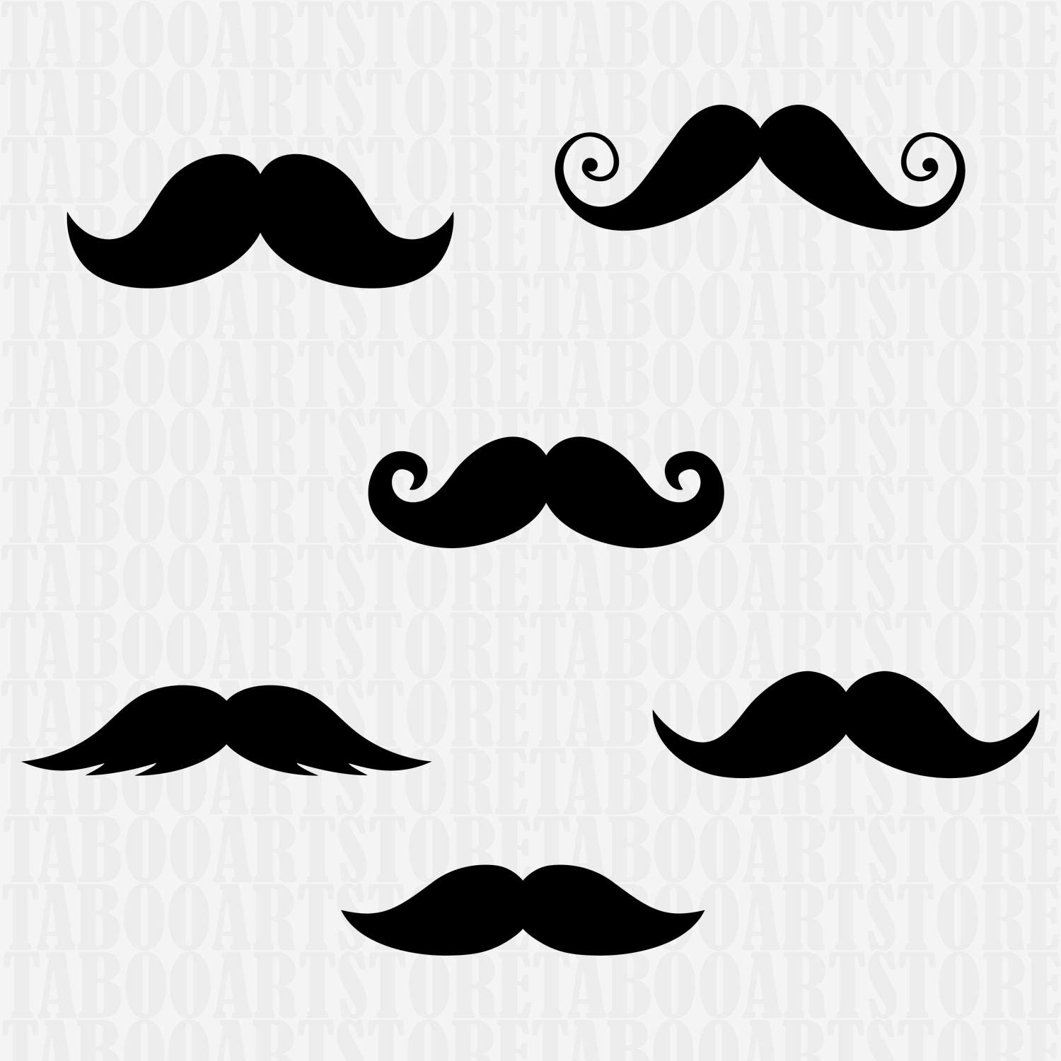 Mustache svg file mustache clipart Mustaches silhouette | Etsy