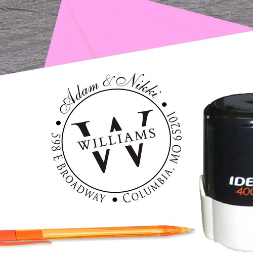 Round Return Address Stamp Personalized Self Inking Circle | Etsy