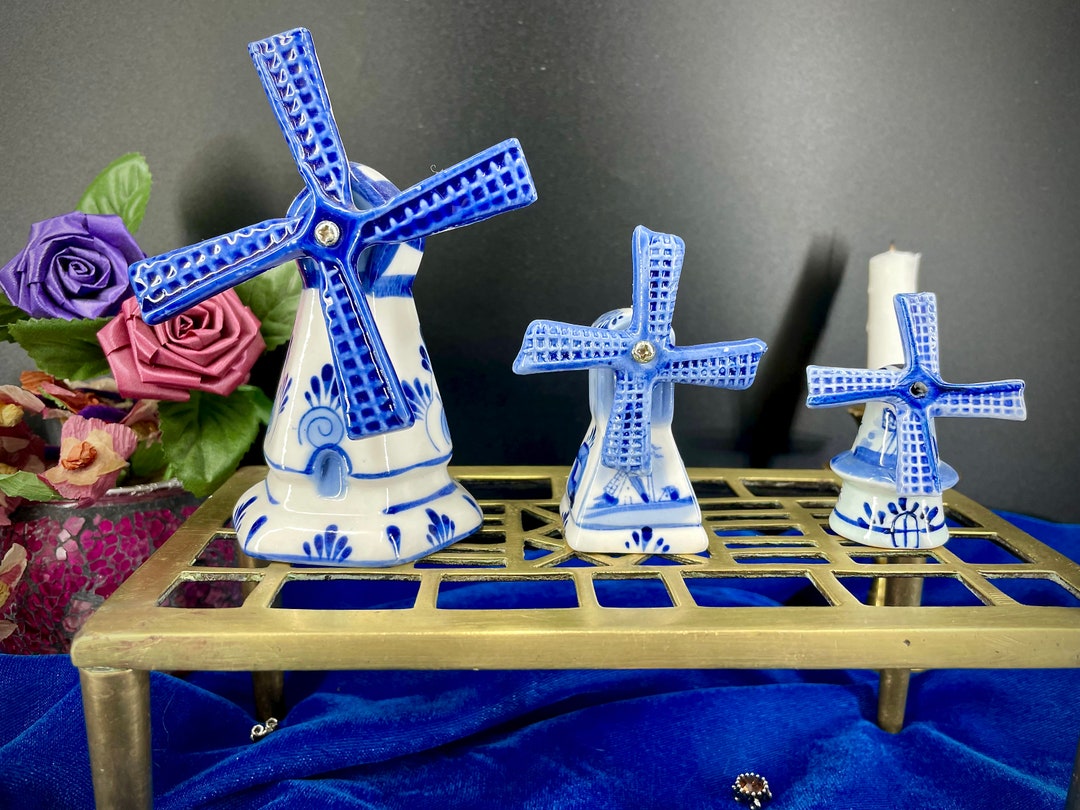 Delftware Delft Blue Souvenir Windmills Bundle - Etsy