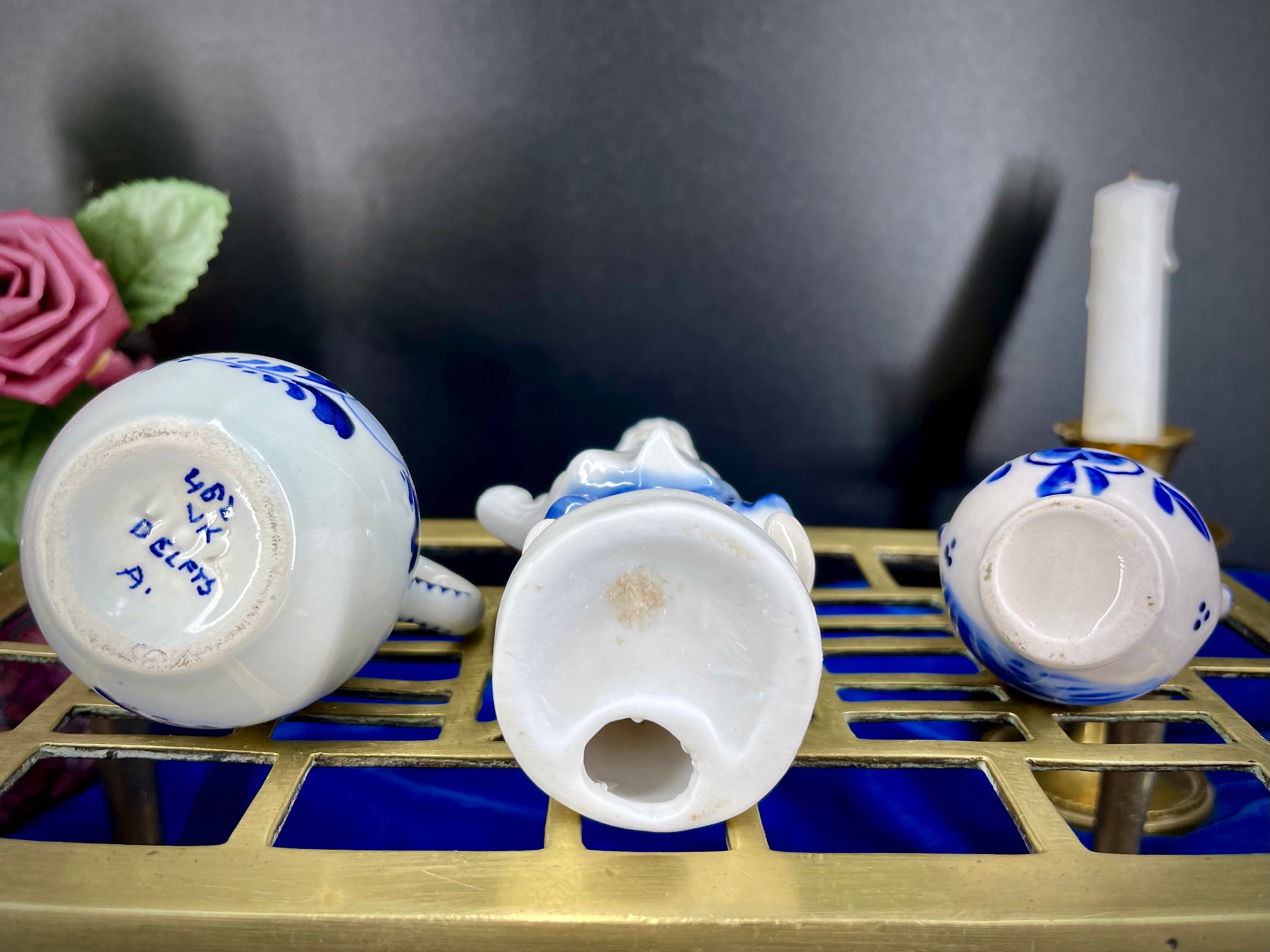 Delftware Delft Blue Miniatures Bundle, Pitcher, Urn, Figurine - Etsy