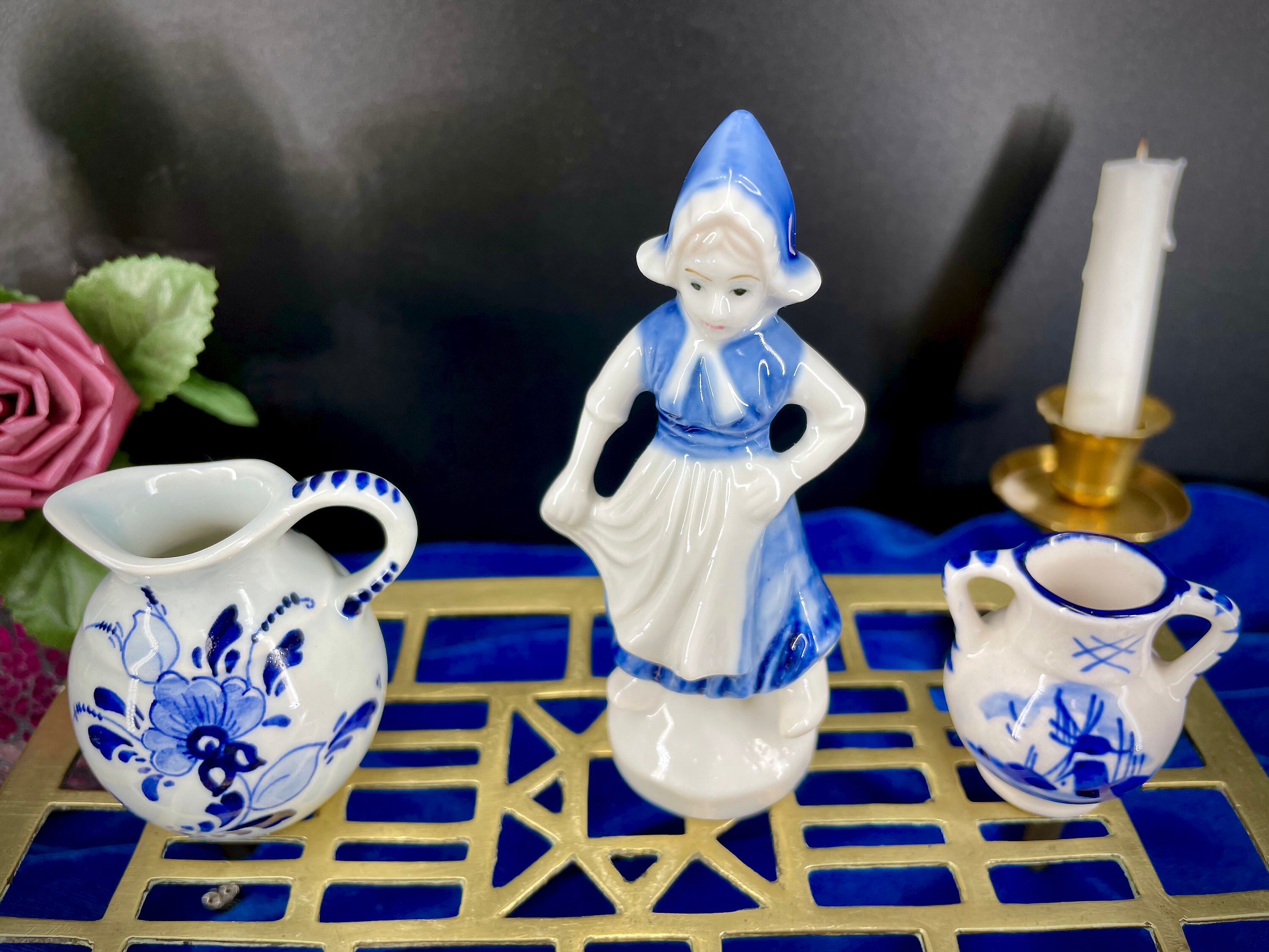 Delftware Delft Blue Miniatures Bundle, Pitcher, Urn, Figurine - Etsy