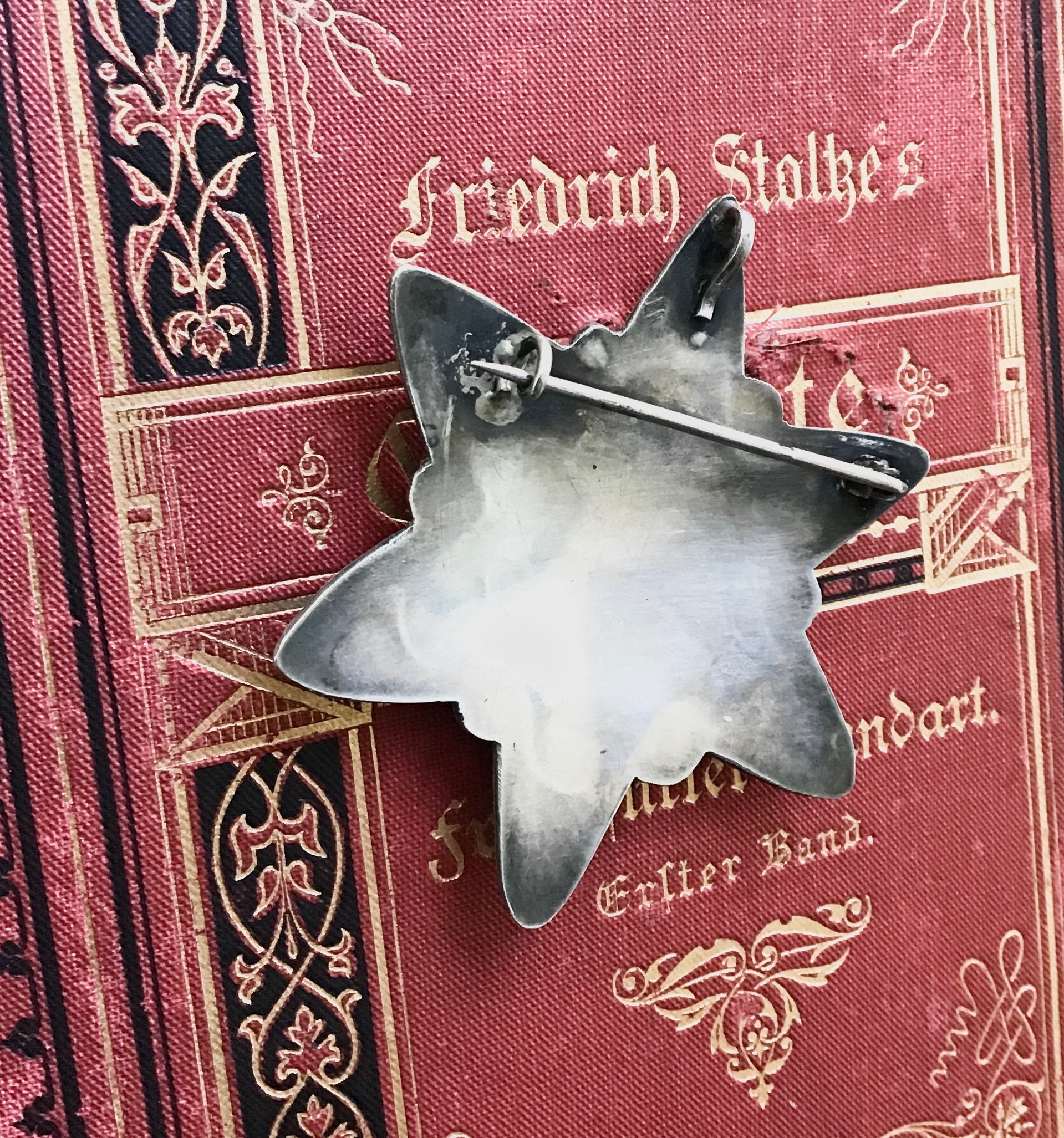 Antique Arabic? Pendant Brooch in Silver. 1800s Pin Writing Quote ...