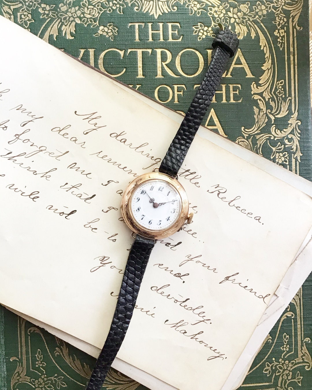 Victorian Ladies Wristwatch. Open Pocket Watch Rose Gold 14k Wind up ...