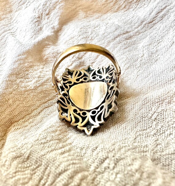 Antique Masquerade Ring. Gold rose cut diamonds ename… - Gem