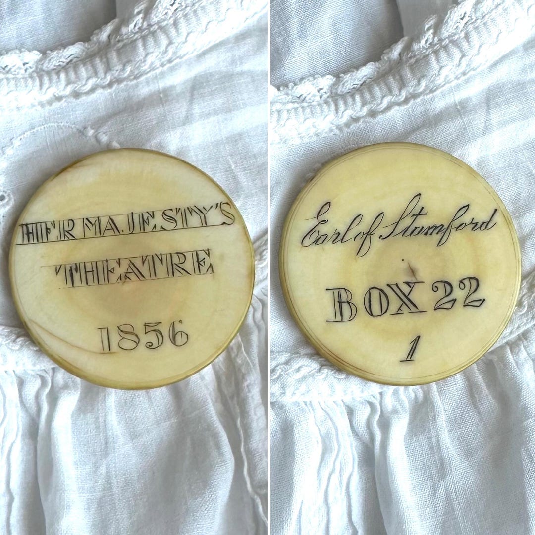 RARE Antique Opera Token for Earl of Stamford, Victorian Era - Etsy