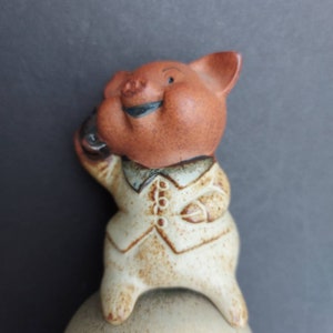 UCTCI Stoneware Pig Bell/vintage Dinner Drink Bell/ Vintage Pig Home ...