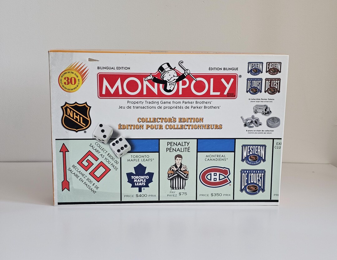 Monopoly NHL Collector's Edition 1999 Hasbro Complete in Like New ...