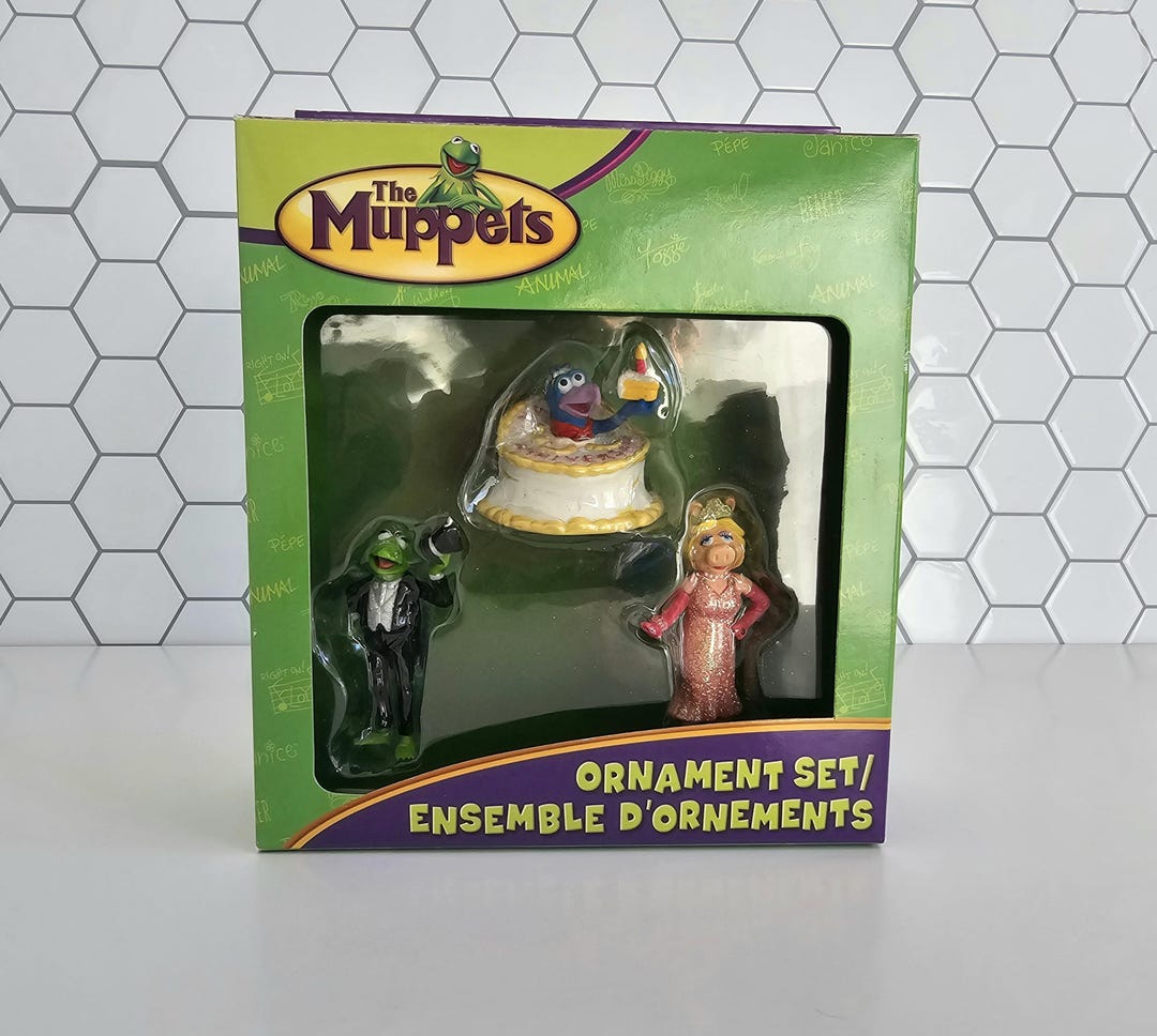 The Muppets 50th Anniversary Ornament Set, Kermit, Miss Piggy, Gonzo - Etsy