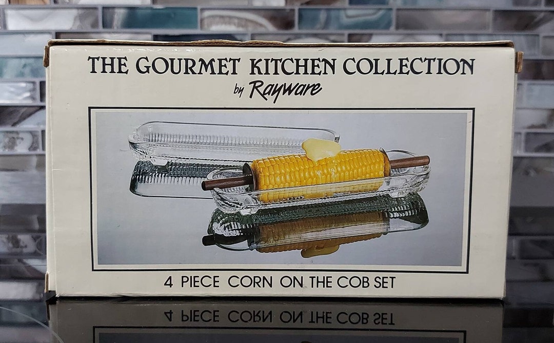Vintage Glass Corn on the Cob Holders/pressed Glass Corn on the Cob ...