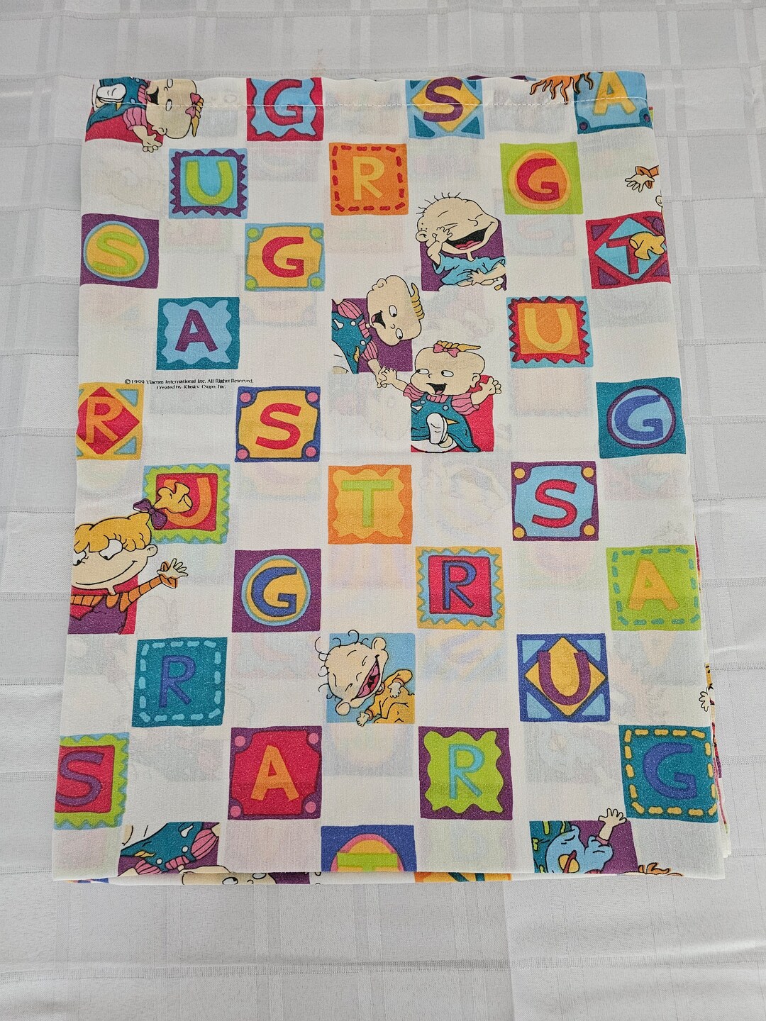 Vintage Rugrats Twin Flat Sheet/vintage Nickelodeon Cartoon Bed Linen ...