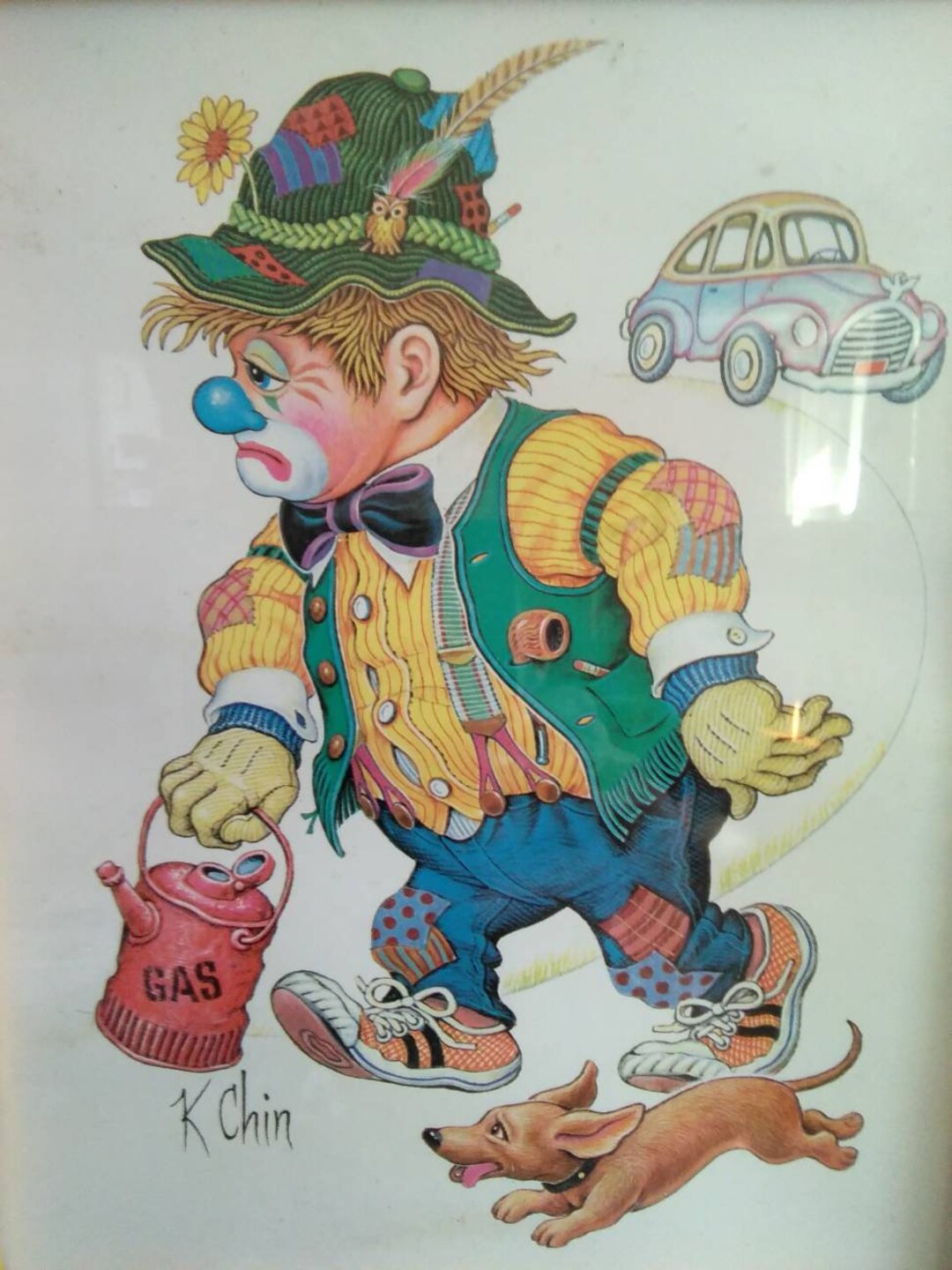 Vintage K Chin Hobo Series/ran Out of Gas/framed Print - Etsy