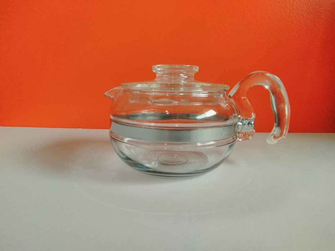 Vintage Pyrex Blue Flameware Teapot/vintage Pyrex Glass Teapot/vintage ...