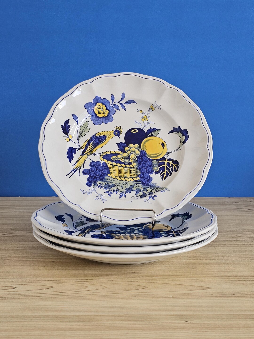 Vintage Spode Blue Bird Luncheon Plates Set of 4 - Etsy