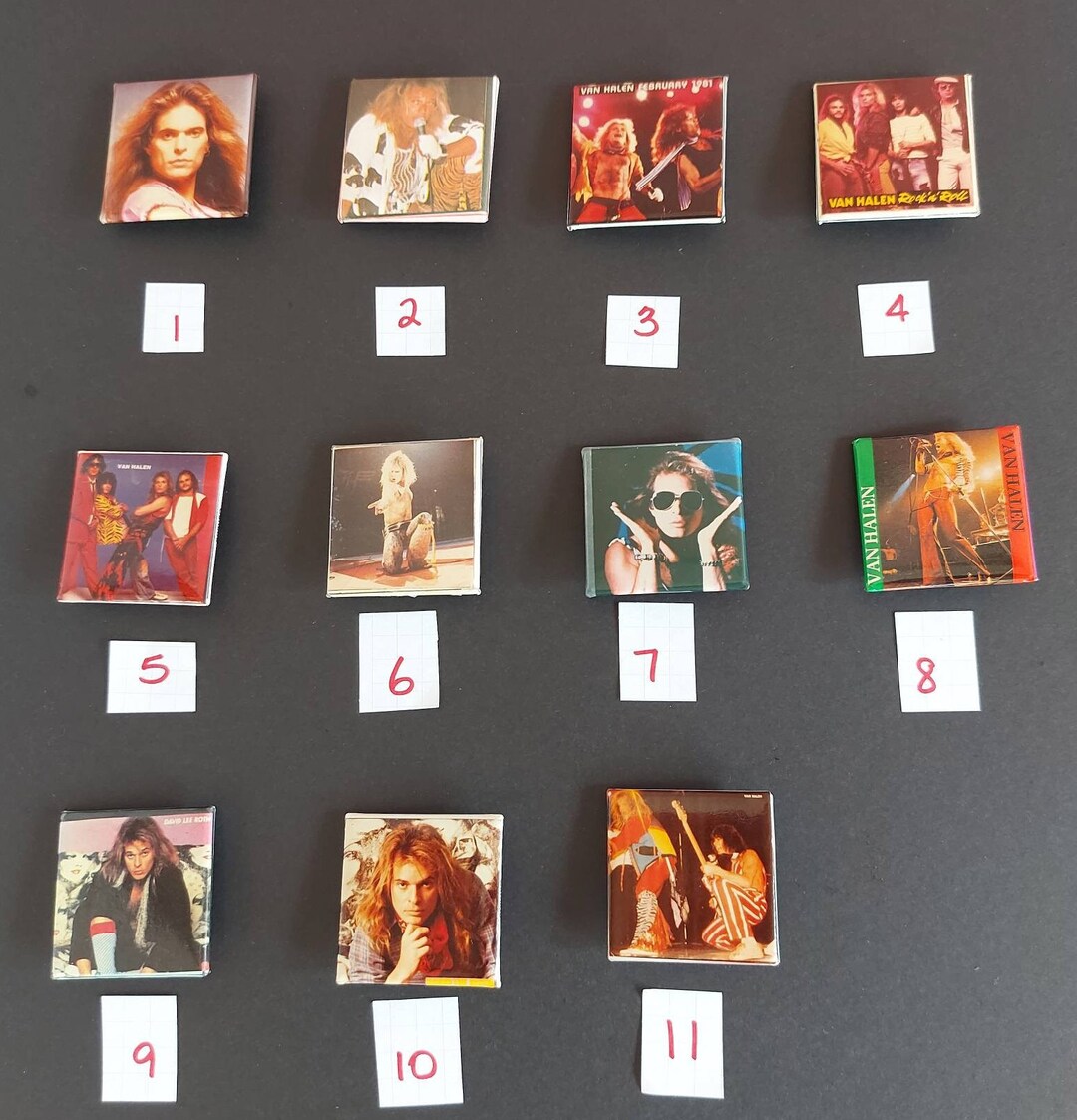 Vintage 1980's Van Halen Buttons/vintage David Lee Roth, Van Halen ...