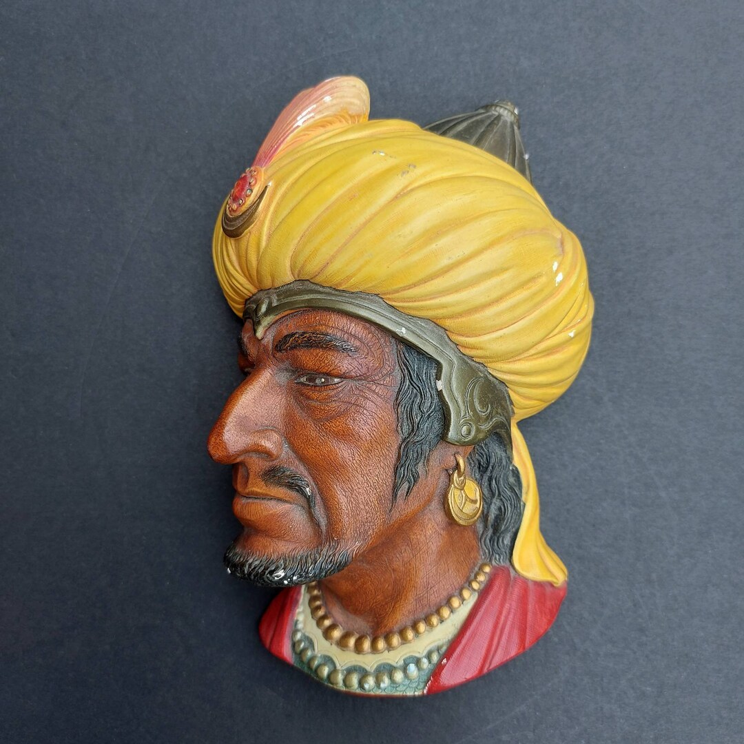 SARACEN Chalkware Head/vintage Bossons Saracen Chalkware Wall Hanging ...