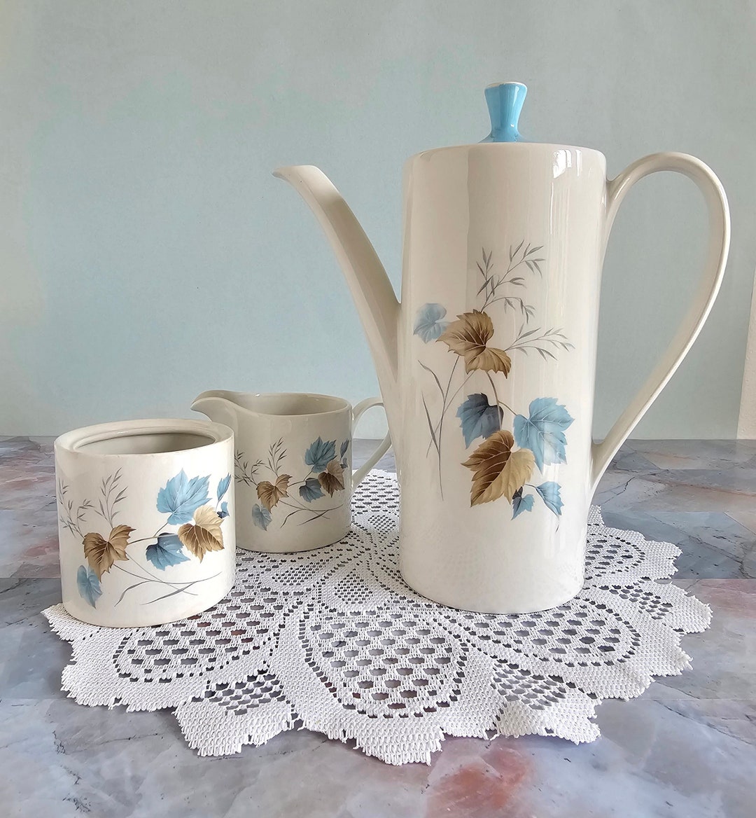 Vintage Myott Ironstone Coffee Pot and Cream and Sugar Set/vintage ...