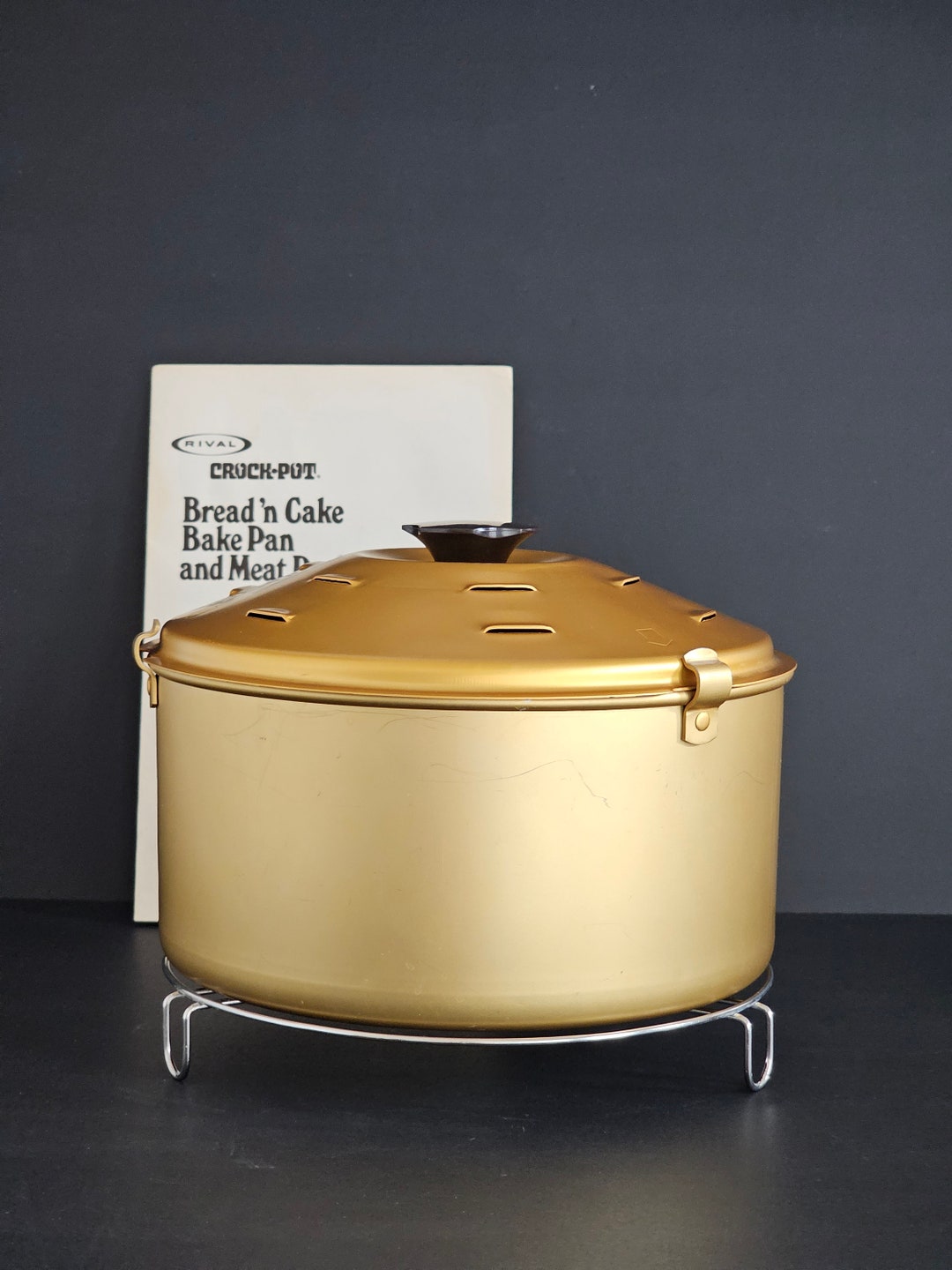 Vintage Rival Crock Pot Bread N Cake Bake Pan and Meat Rack/vintage ...